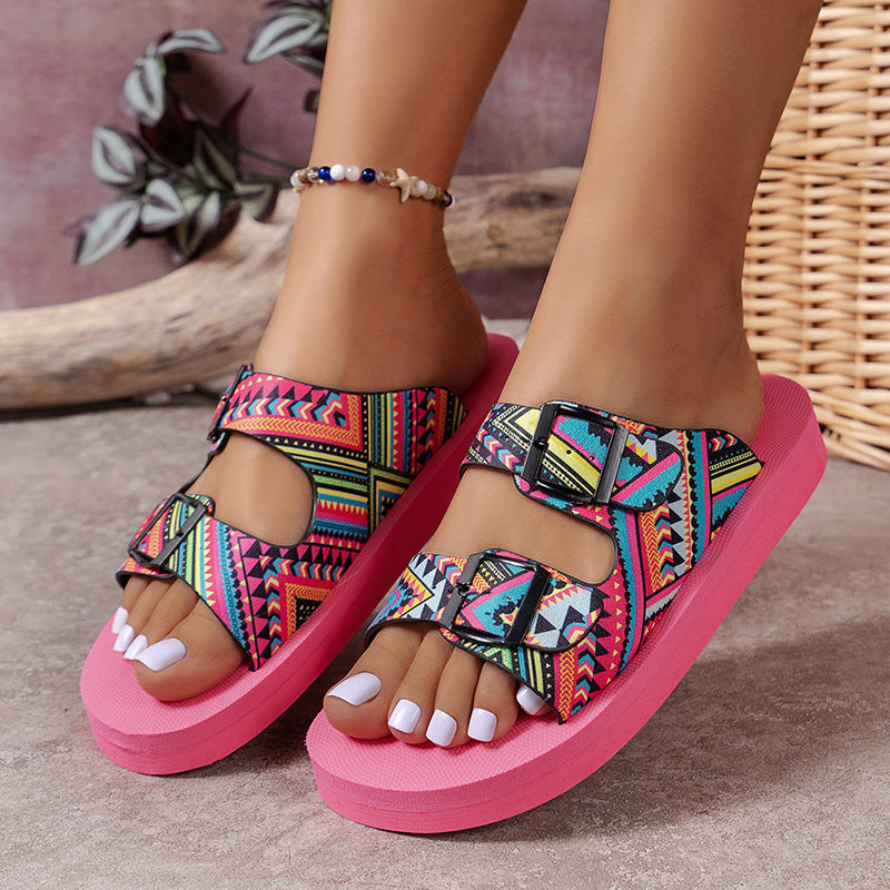 2022 Summer Sandals New European and American Hollow Slope Heel Fish ...