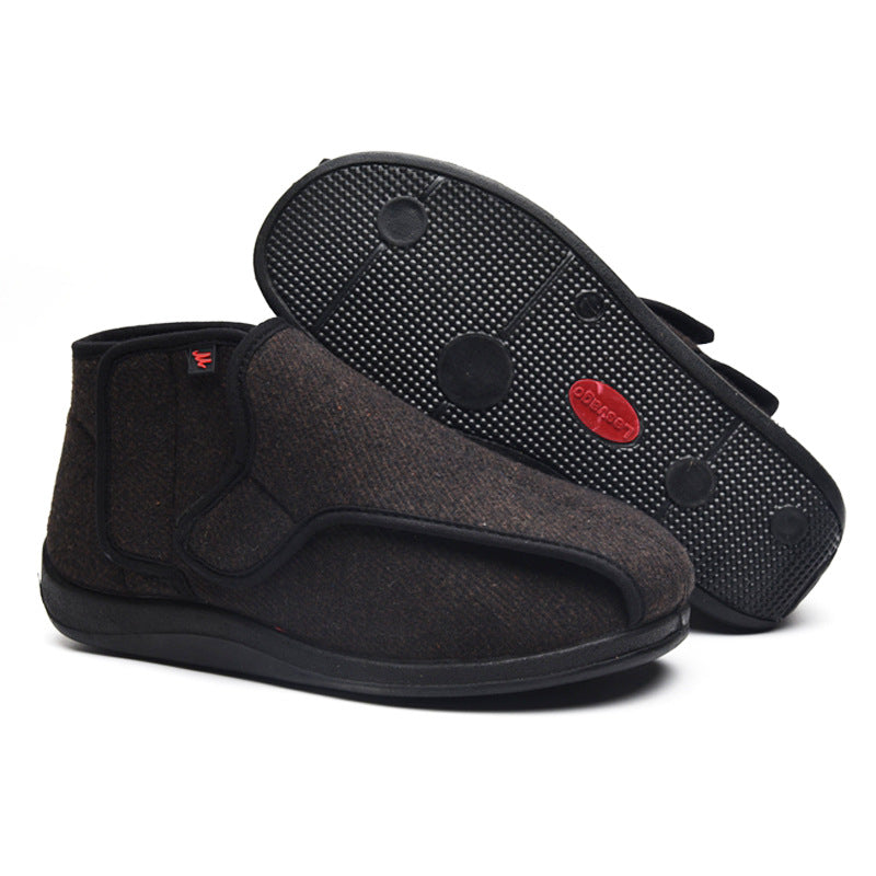 Wide Width Wool Super Warm High Top Diabetic Orthopedic Anti Slip Boots ...